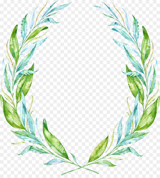 Free: Leaf Watercolor painting Wreath Drawing - Tree ring - nohat.cc