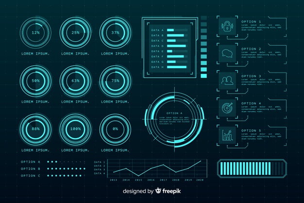 Free: Futuristic holographic infographic element collection Free Vector ...