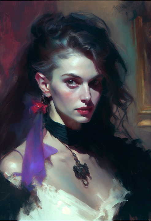 Free: AI generated - Paiting of a southern gothic vampire - nohat.cc