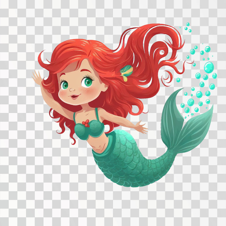 Free: Cute red haired mermaid girl PNG transparent - nohat.cc