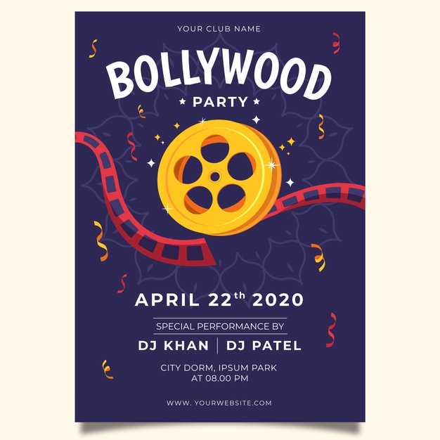 Free: Creative bollywood party poster Free Vector - nohat.cc