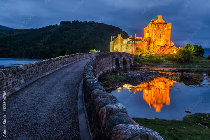 Free: Beautiful Eilean Donan Castle after sunset, Scotland - nohat.cc