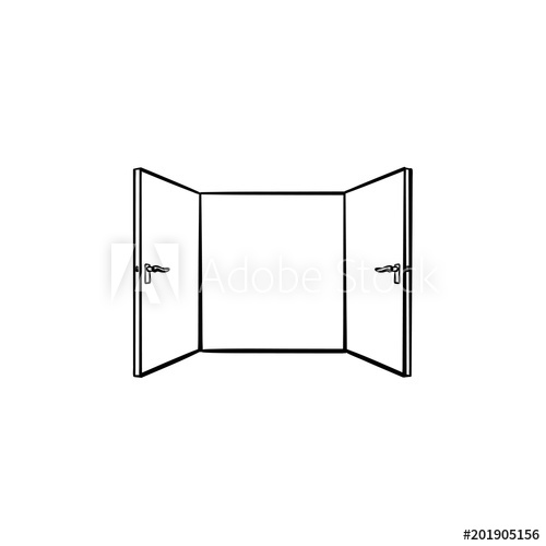 Free: Door opening hand drawn outline doodle icon - nohat.cc