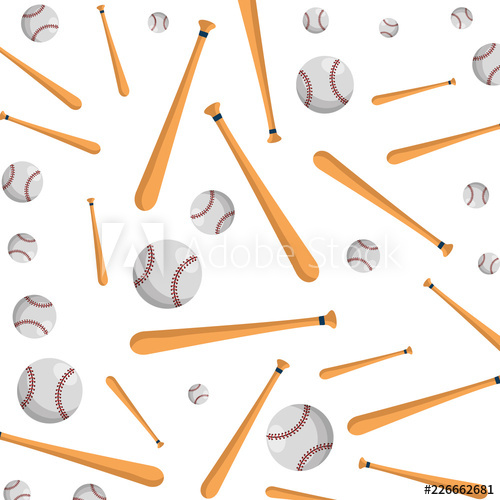 Free: baseball sport balls and bats pattern - nohat.cc