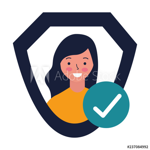 Free: woman shield protection approved check mark - nohat.cc