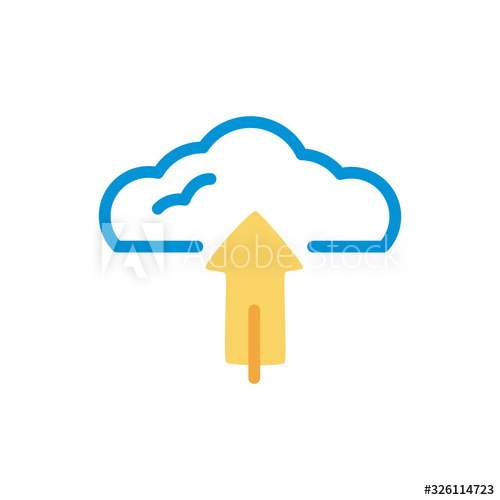 Free: cloud computing with arrow upload lineal color style - nohat.cc