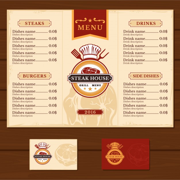 Free: Template for the restaurant menu Free Vector - nohat.cc