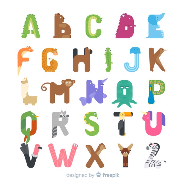 Free: Creative animal alphabet flat design Free Vector - nohat.cc