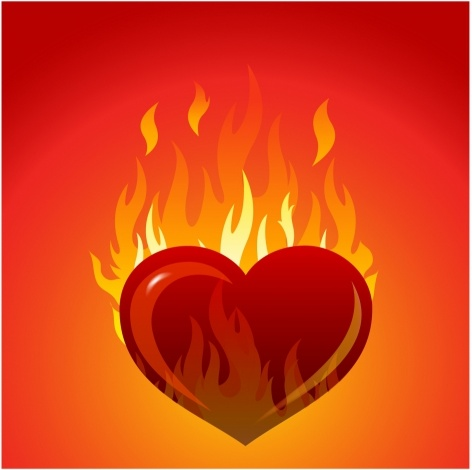Free: Heart with flames Free vector in Adobe Illustrator ai ( .AI ...
