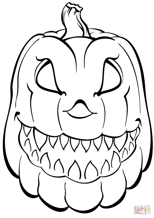 Free: Scary Pumpkin coloring page | Free Printable Coloring Pages ...