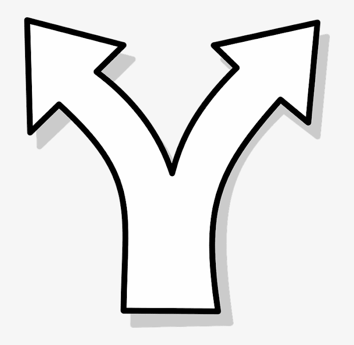 Free: Path Clipart Diverging Road - Divergent Arrow PNG Image ...