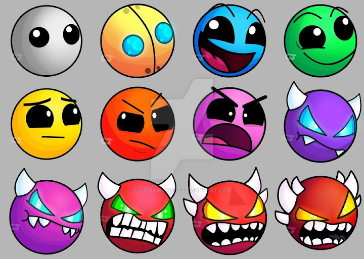 Free: Geometry Dash difficulty icons (V2.0) by CJDrawingsXD on ...
