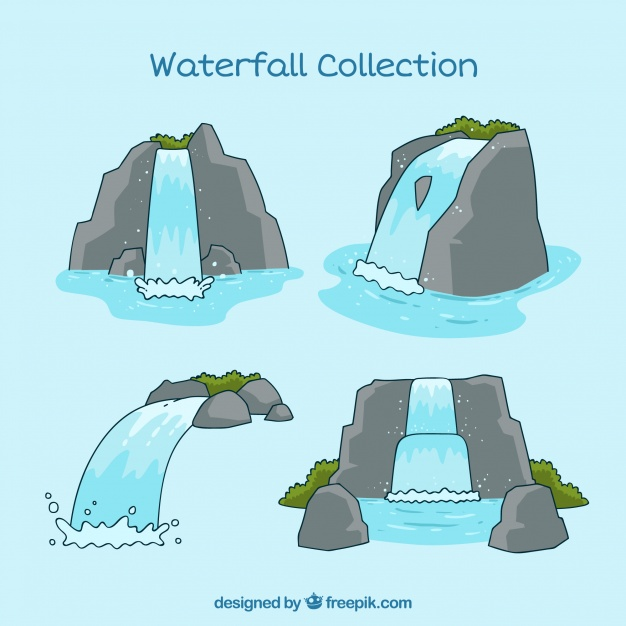 Free: Waterfalls collection in cartoon style Vector | Free Download ...