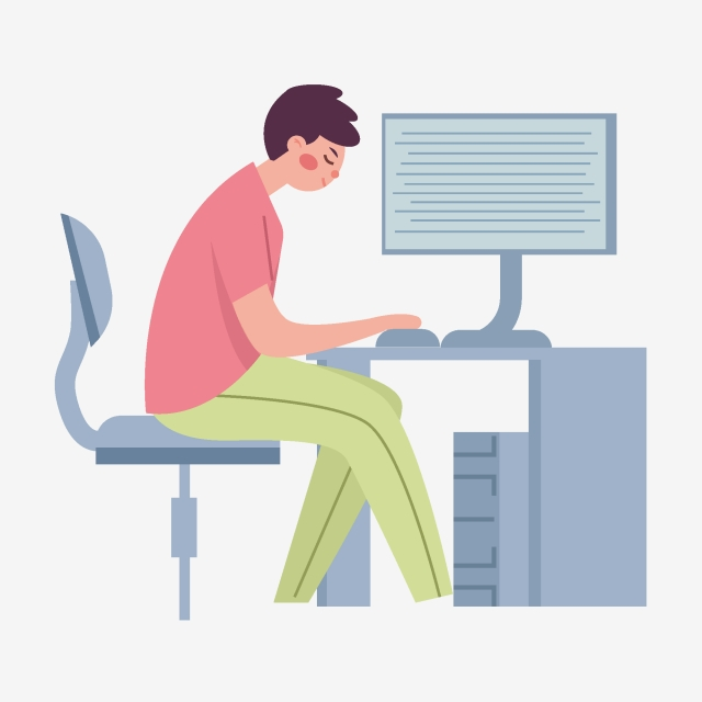 Person In Front Of Computer Clipart Png