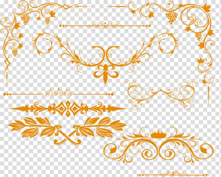 Free: Orange flowers , Wedding invitation, Line border transparent ...