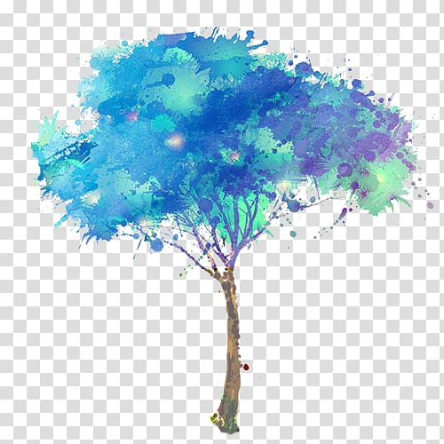 Free: Blue and purple tree illustration, Tree Abstract art , Blue ...