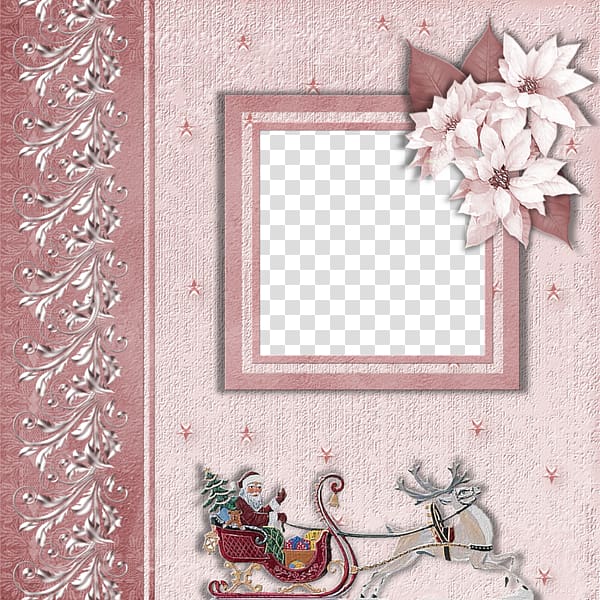 Free: Christmas frame Scrapbooking, Christmas pink frame transparent ...