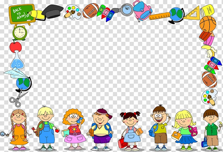 Free: Children and item illustrations frmae, School Frames , school ...