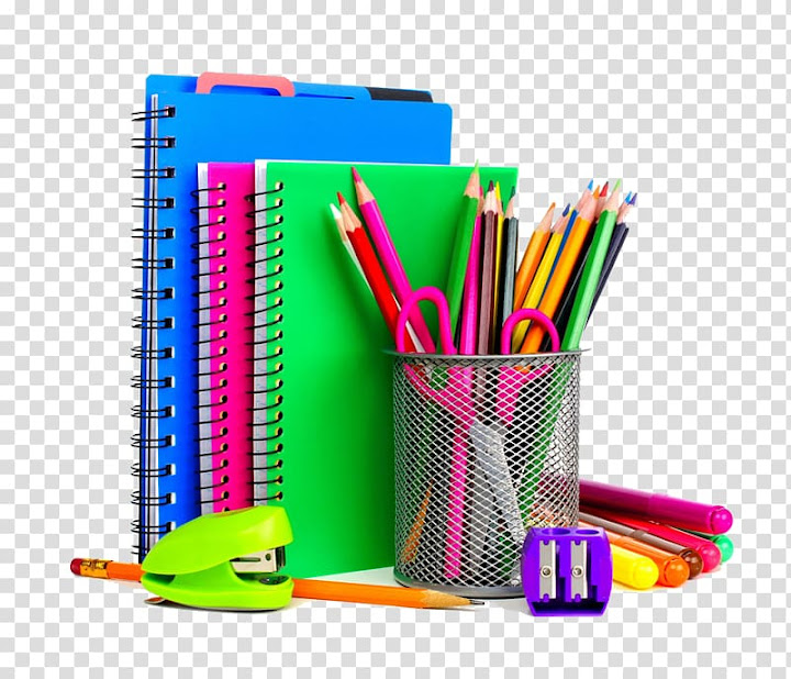 Free: School supplies Stationery Notebook Resource room, Colored school ...