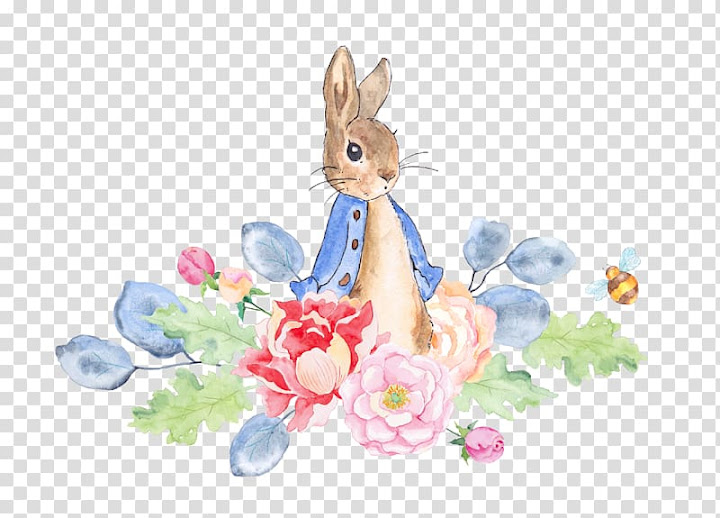 Free: The Tale of Peter Rabbit Watercolor painting , Rabbit and flowers ...
