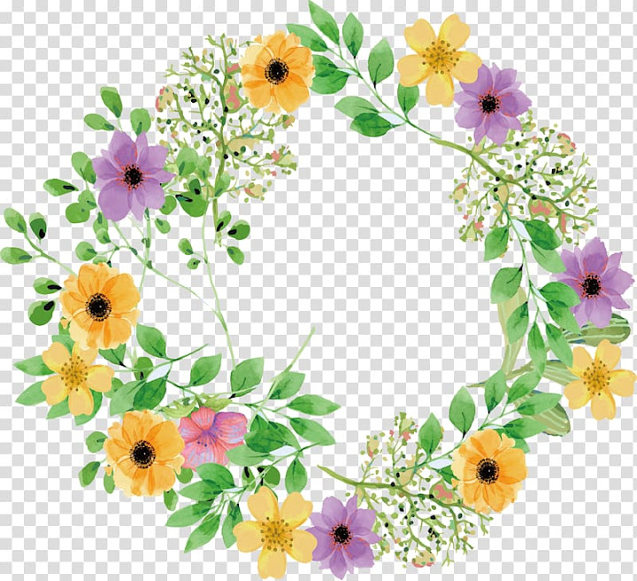 Free: Flower Common daisy Floral design, Watercolor daisy chain ...