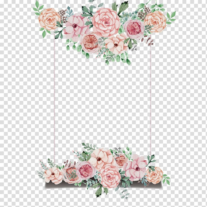 Free: Wedding invitation Flower, Hand-painted flower theme signboard ...