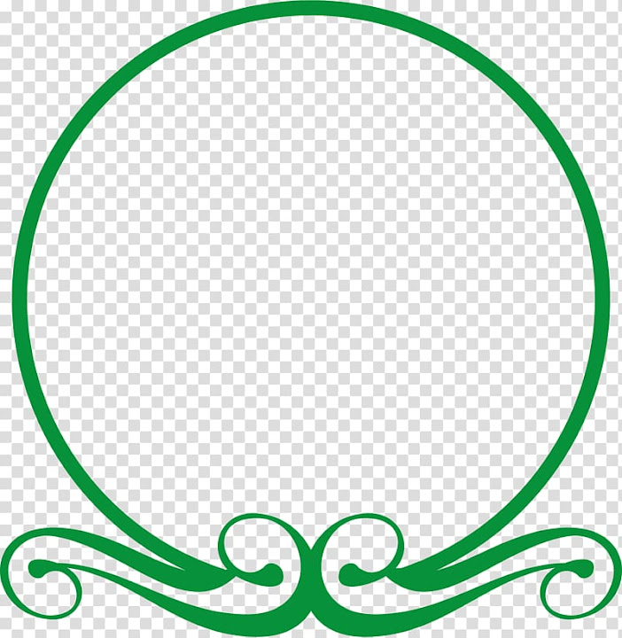 Free: Round green floral frame , Villa, Green simple border transparent ...