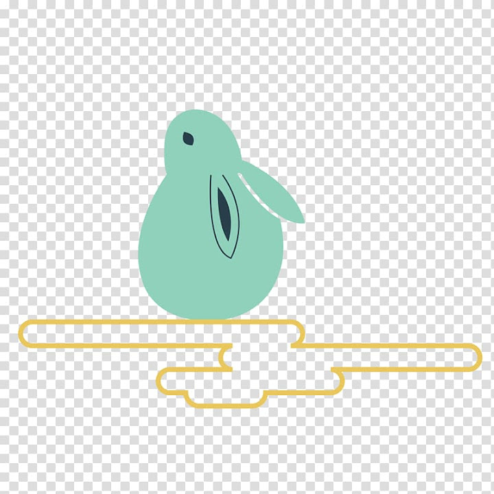 Free: Hand-painted blue rabbit sat transparent background PNG clipart ...