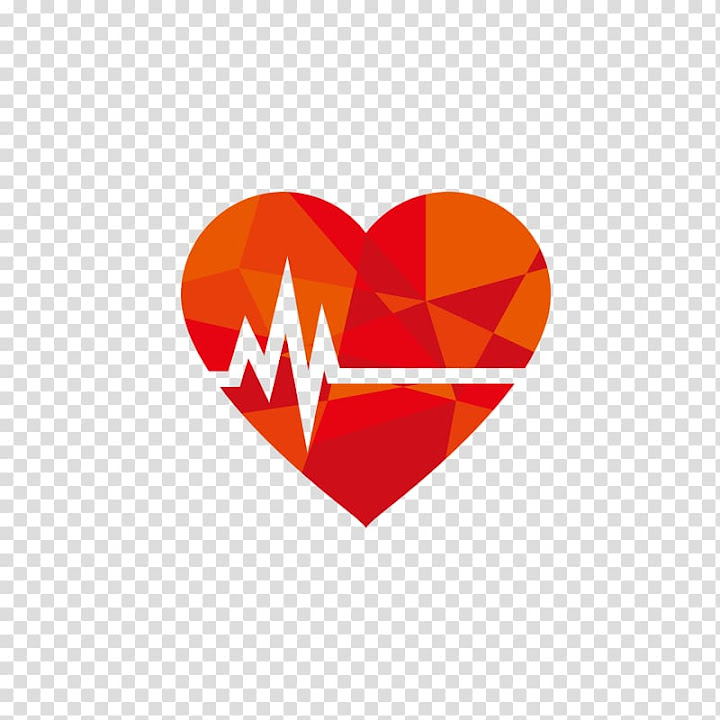 Free: Heart with monitoring illustration, Geometric solid heart line ...