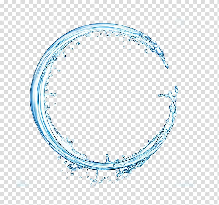Free: Round water splash illustration, Blue water border transparent ...