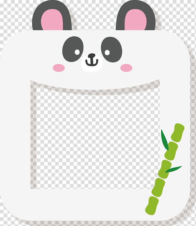 Free: White panda frame, Giant panda Red panda Bear, Cartoon panda ...
