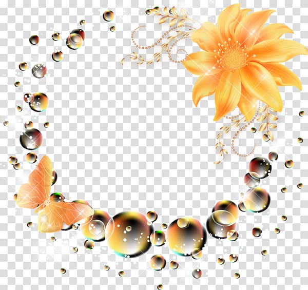 Free: Rose Flower, Bubble frame drops transparent background PNG ...