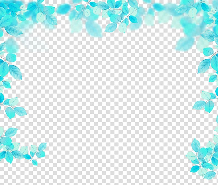Free: Teal leaves border illustration, Leaf, Leaves Border transparent ...