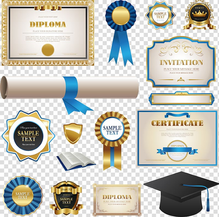 Free: Diploma, certificate, and ribbon , Academic certificate Diploma ...