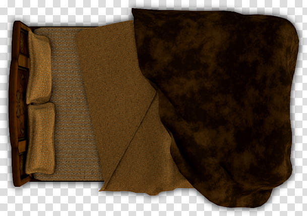 Free: RPG Map Elements , brown blanket and wooden bed frame transparent ...