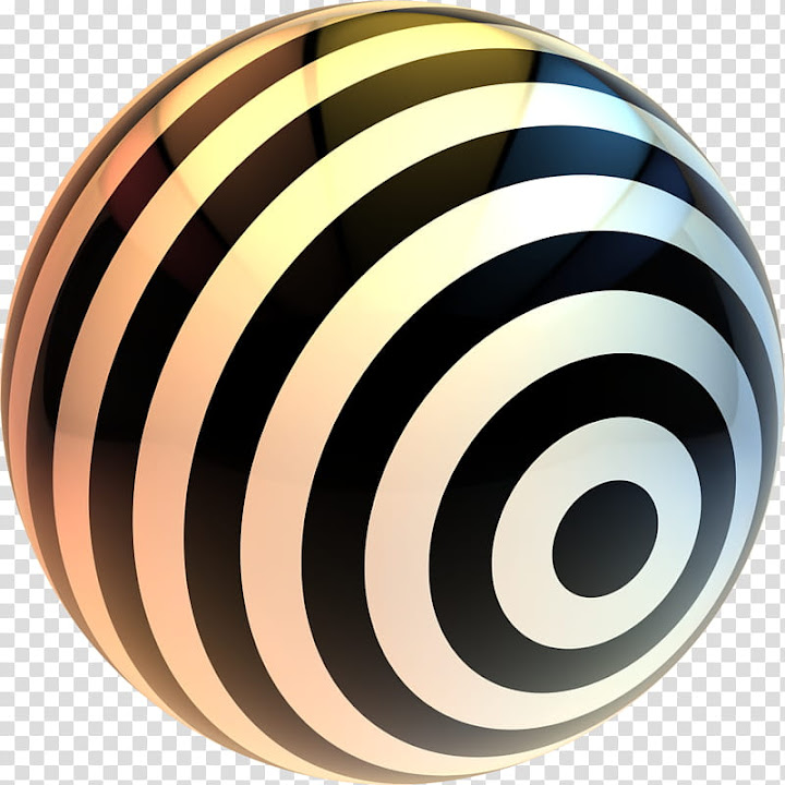 Free: Abstract Pattern Sphere Renders, gold and black striped ball ...