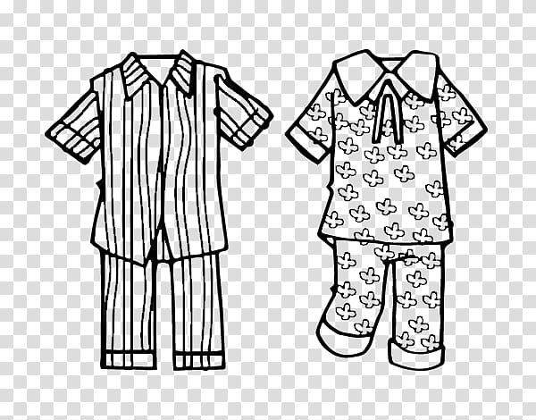 Free: Pajamas Coloring book Clothing Sleeve Line art, pijamas ...
