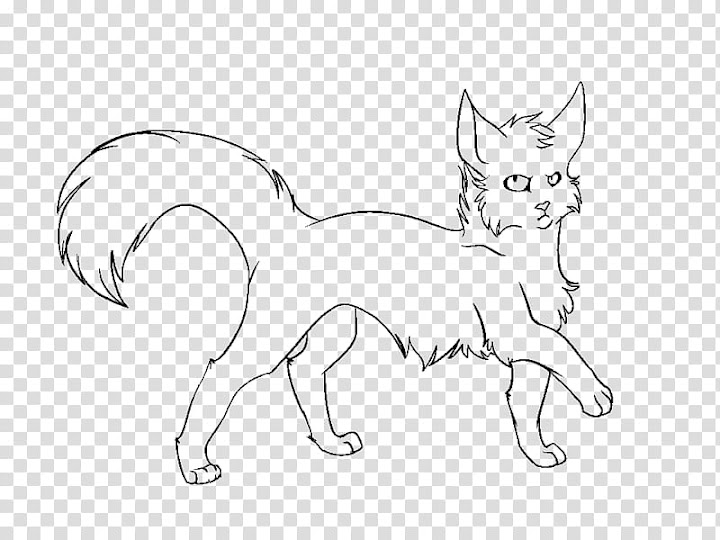 Free: Fluffy Cat Line Art Free transparent background PNG clipart ...