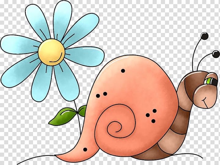 Free: Drawing Cartoon Illustration, Hand-painted flowers cartoon snail ...