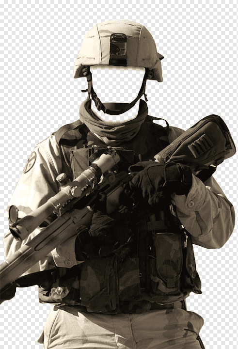 Free: black and brown soldier suit set, empty face, PNG transparent ...