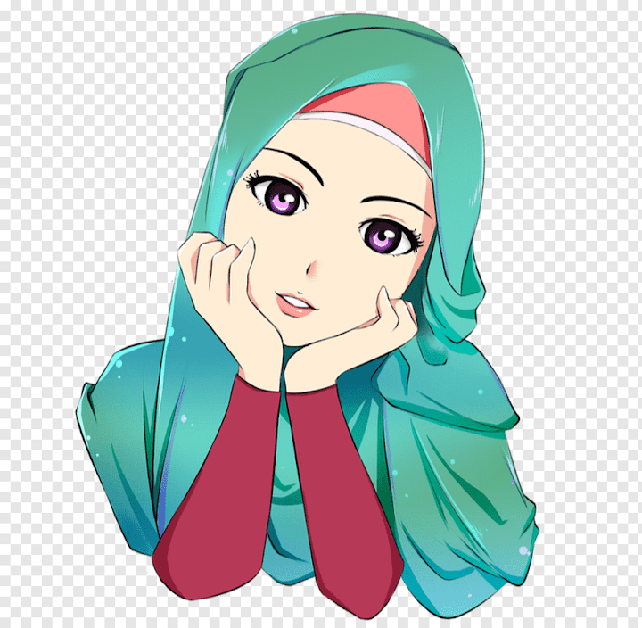 Free: animated girl illustration, Hijab Cartoon Islam Drawing Anime ...