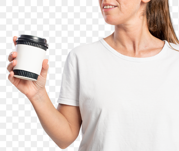 Free: Woman png mockup holding a coffee | Free PNG Sticker - rawpixel ...
