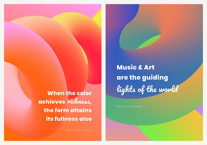 Free: 3D aesthetic poster template, gradient | Free PSD Template ...