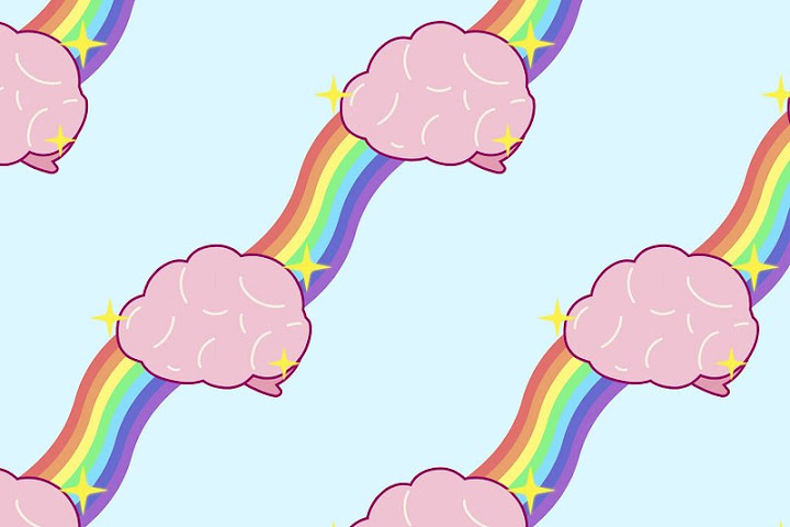Free: Rainbow pattern background, cute brain | Free Vector - rawpixel ...