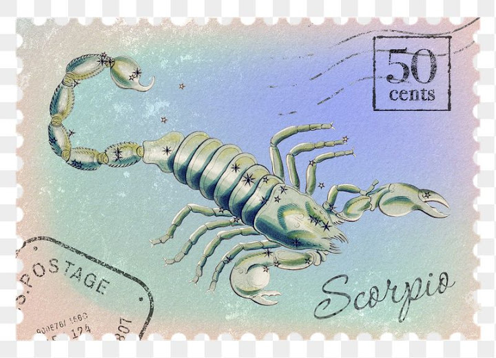 Free: Scorpio png post stamp sticker, | Free PNG - rawpixel - nohat.cc
