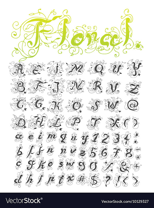 Free: Complete font set vector image - nohat.cc
