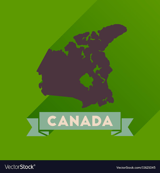 Free: Flat icon with long shadow Canada map vector image - nohat.cc