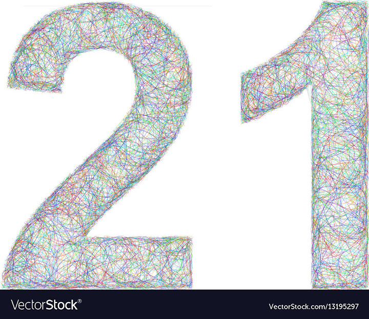Free: Colorful sketch anniversary design - number 21 vector image ...