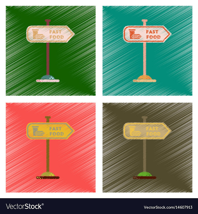 Free: Assembly flat shading style icons fast food sign vector image ...