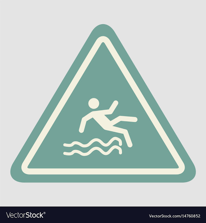 Free: Traffic sign caution danger of falling into the vector image ...